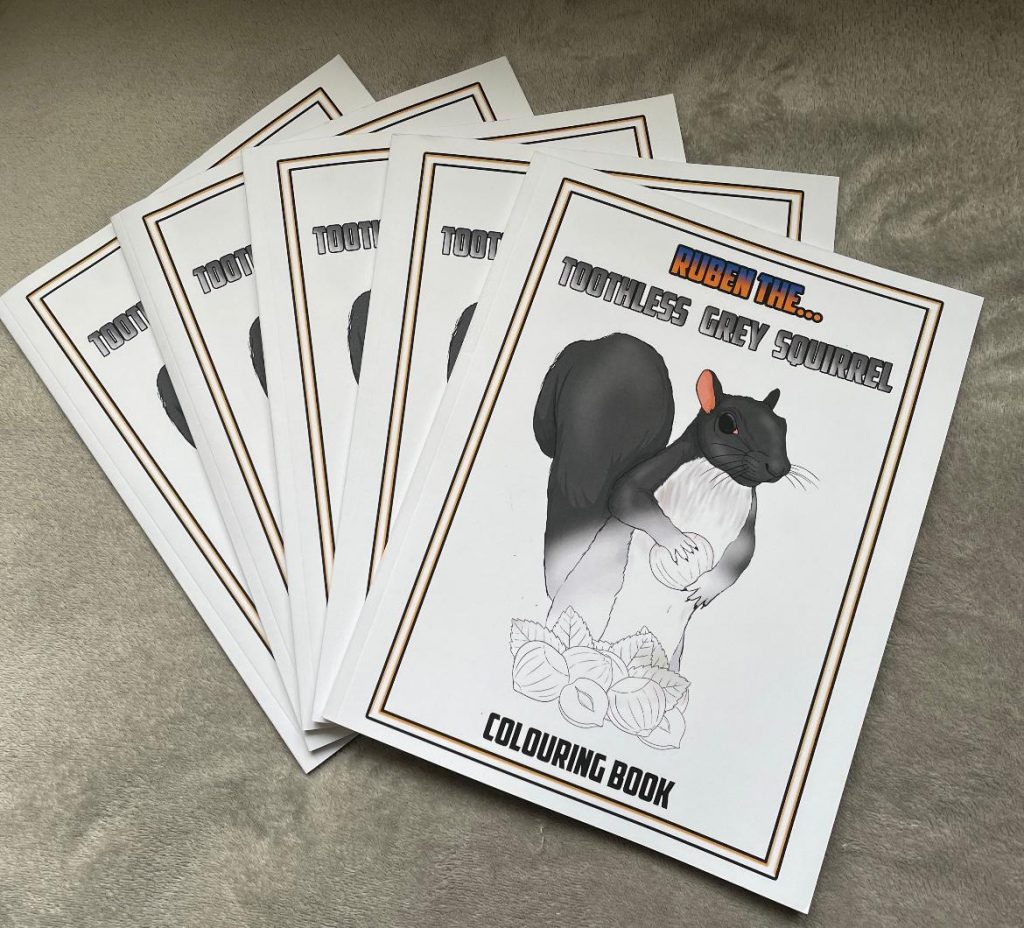 Ruben The Toothless Grey Squirrel Colouring Book - Hitchin Squirrel Rescue